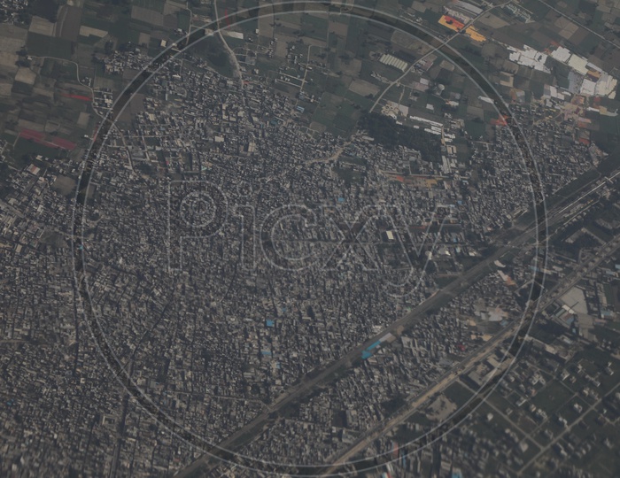 Image of Aerial View Of Hyderabad City From Flight Window-XQ659395-Picxy