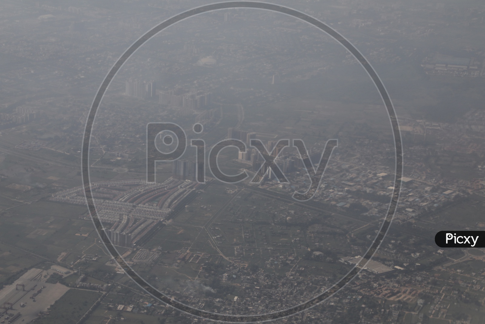 Image of Aerial View Of Hyderabad City From Flight Window-KD967032-Picxy