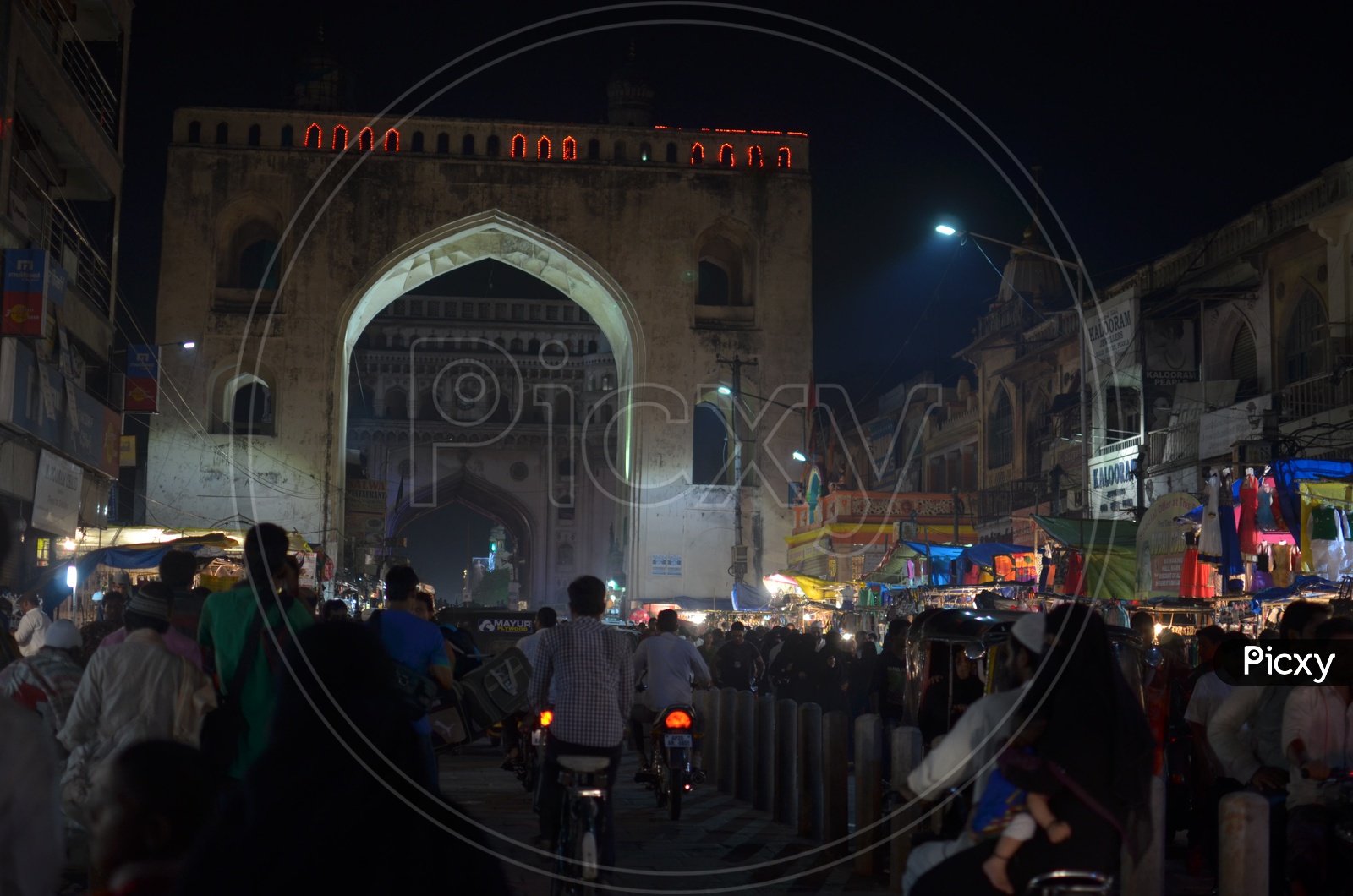 Image of Night View of Charminar, Hyderabad-AK303099-Picxy