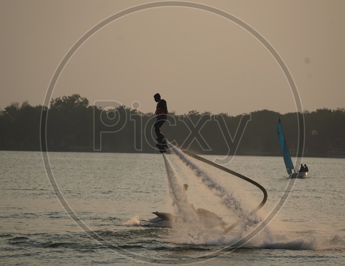 Image of Water Hover Boarding at Amaravati Air Show 2018 or Vijayawada ...