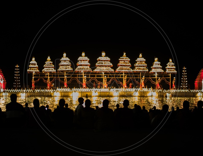 Image of Pilgrims watching Harathi at river Krishna-NA315845-Picxy