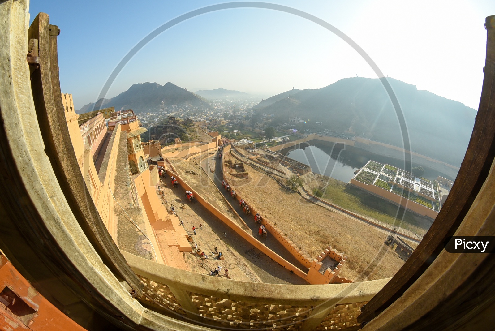 Image of Birds eye view of Amer City from Amer Fort-ZW410840-Picxy