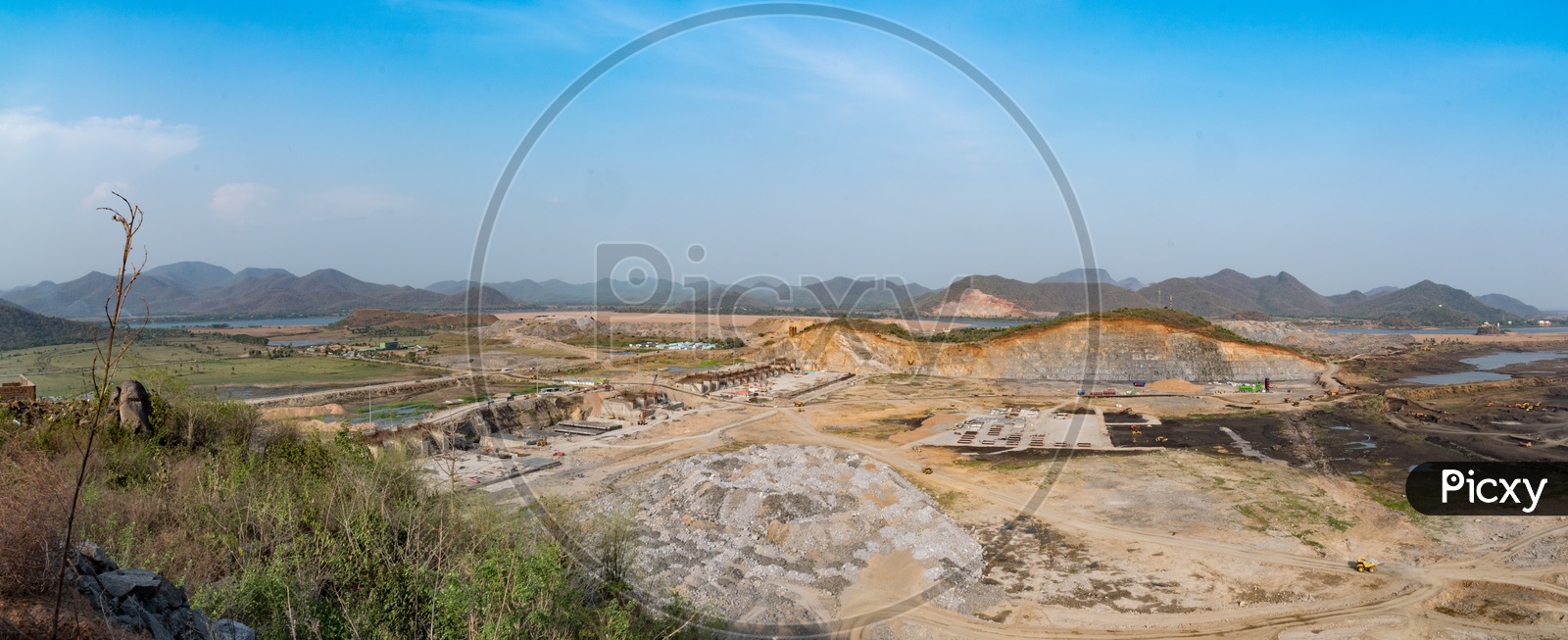 Image of Panoramic View of Polavaram Spill Way Dam being constructed ...