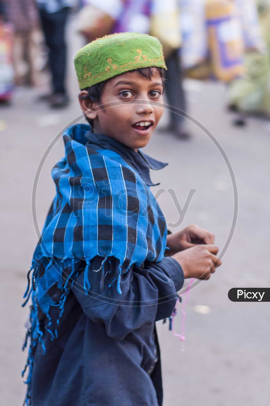Image of Muslim Boy on the Streets of Hyderabad-AC901336-Picxy