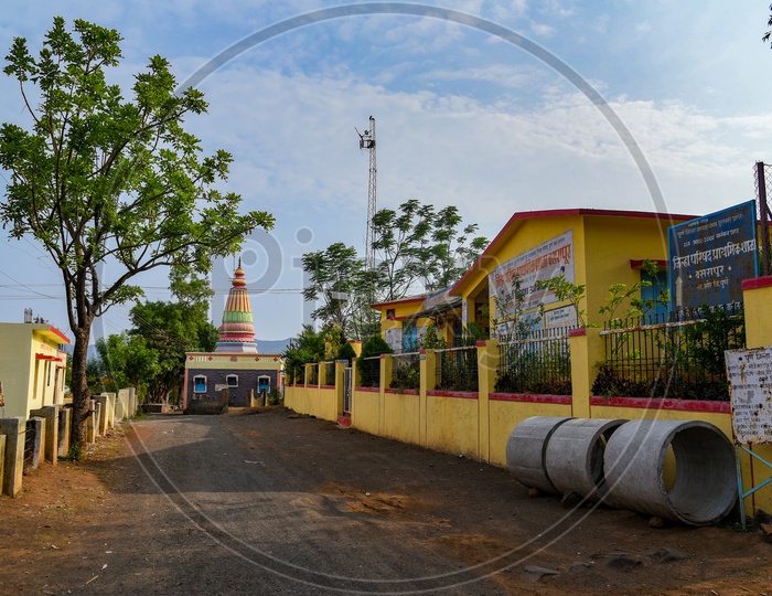 Image of Temple and Local School in Nasrapur Village near Bhor ...
