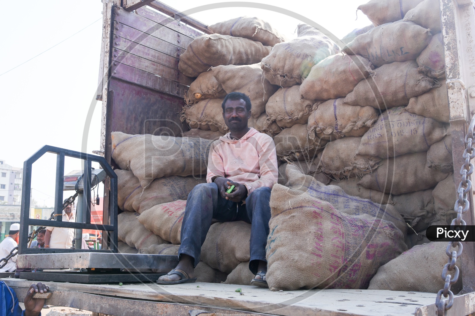 Image of Potato Vendor at Vegetable Market-HY040701-Picxy