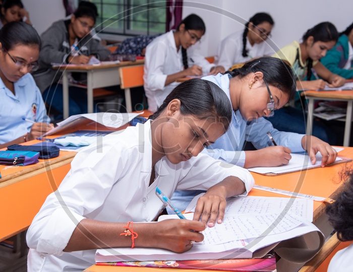 Image of Students in an examination hall in an educational institute in ...