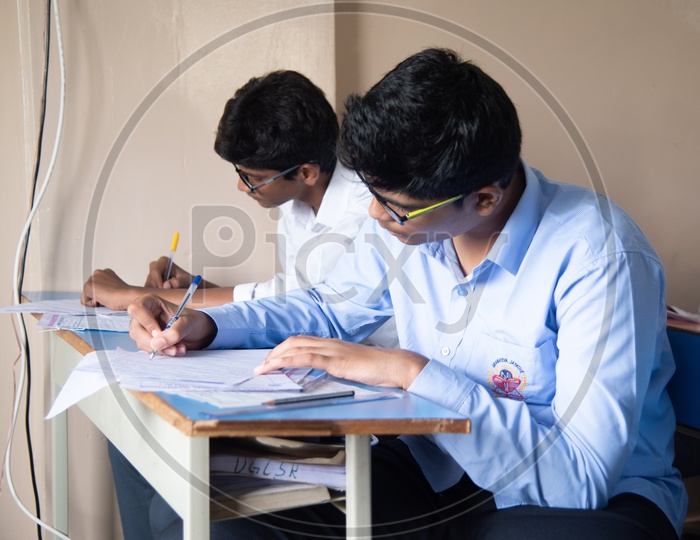 Image of Student writing exam at an educational institute in Hyderabad ...
