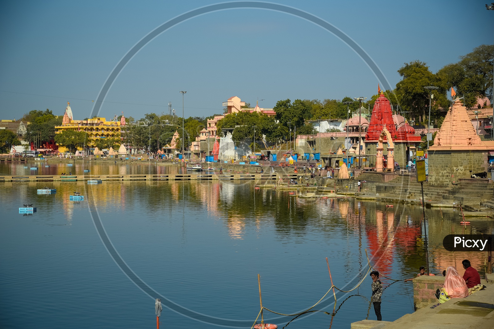 Image of Temples on banks of River Shipra at Ram Ghat, Ujjain-BO968831 ...