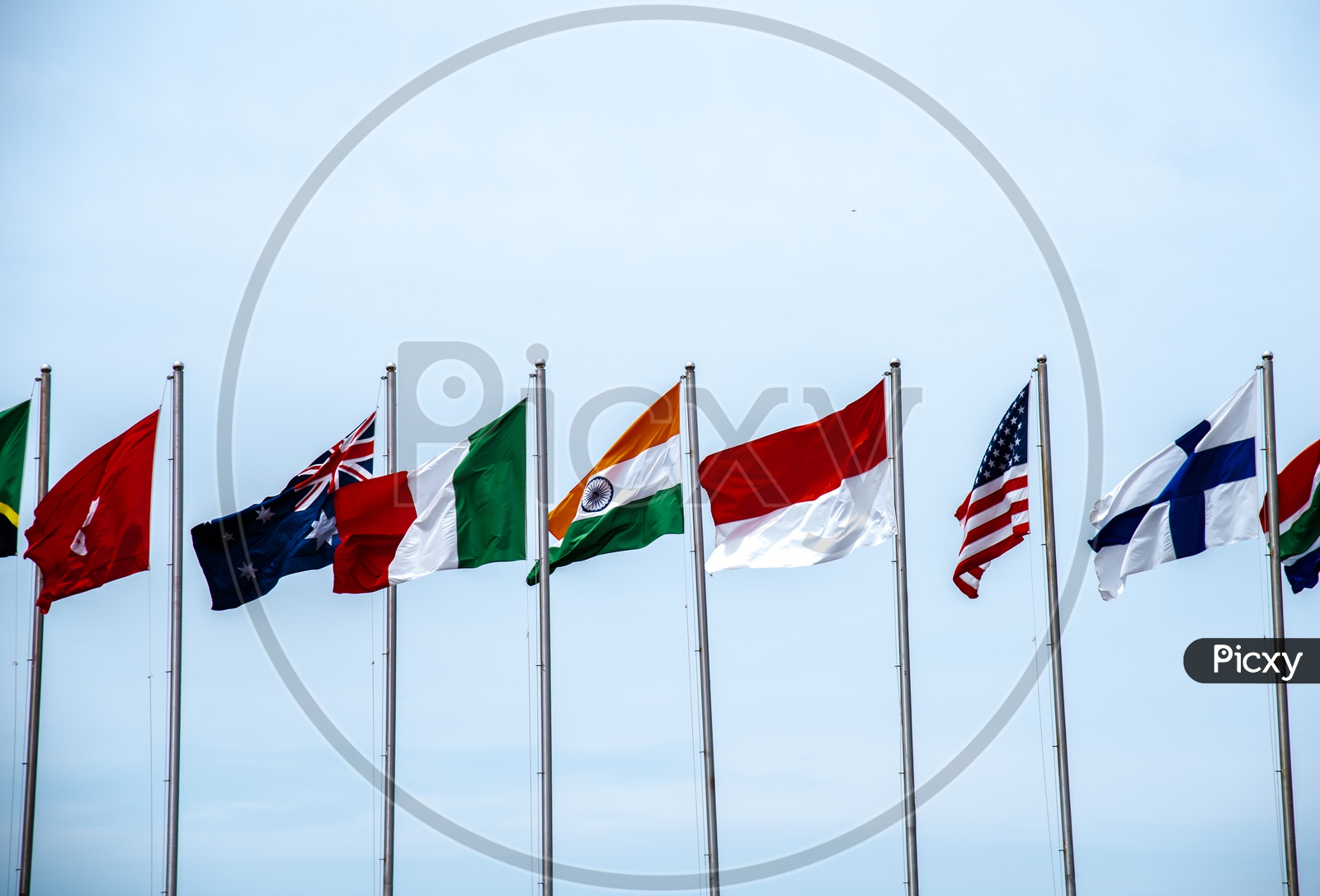 Image of Flags of Different Nations representing Telugu NRI's working ...