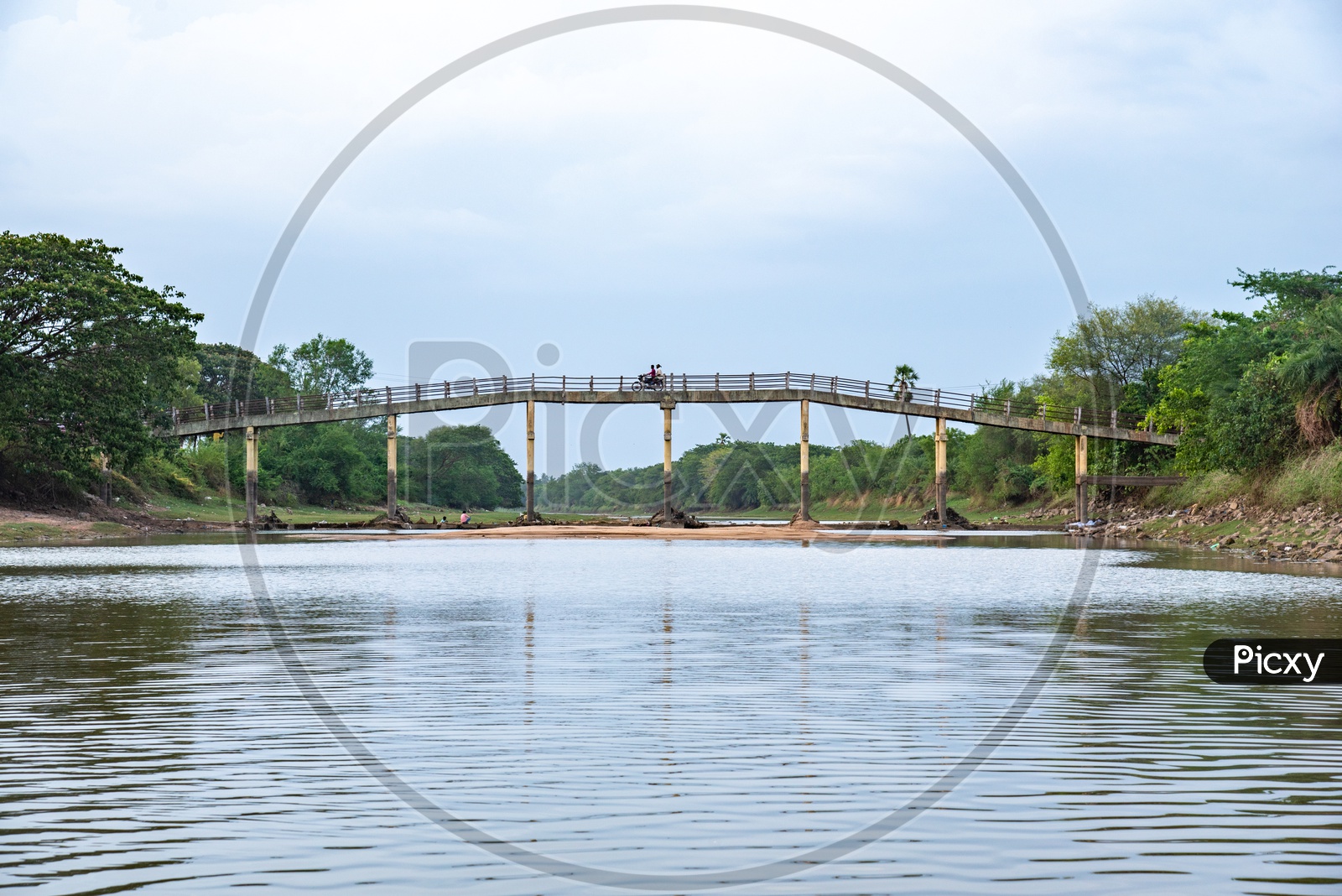 Image of a small bridge over the buckingham canal at thummapudi, guntur ...