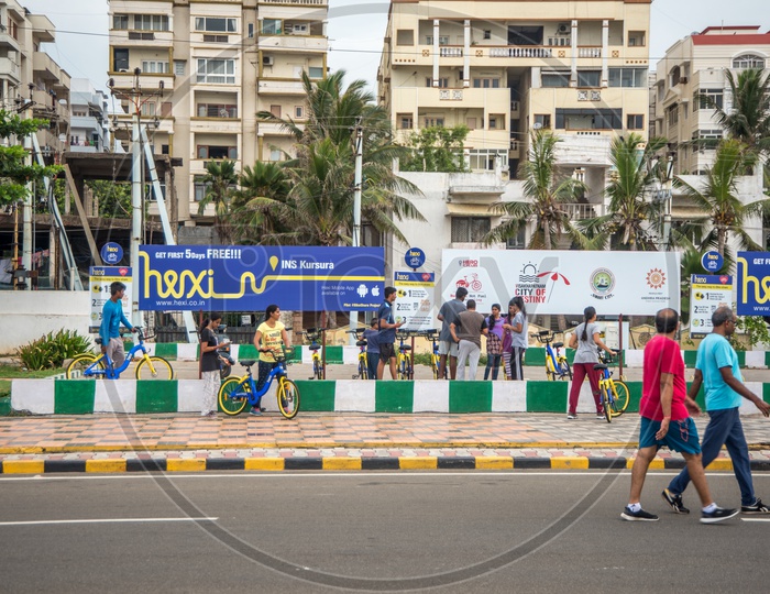 Image of hexi cycles on the beach road-VW551777-Picxy