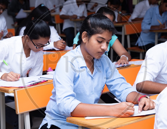 Image of Students in an examination hall in an educational institute in ...