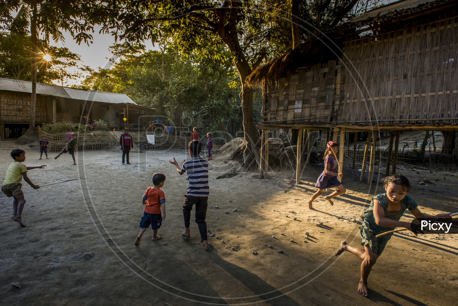 Image of School Kids playing in Majuli, Assam-RP333373-Picxy