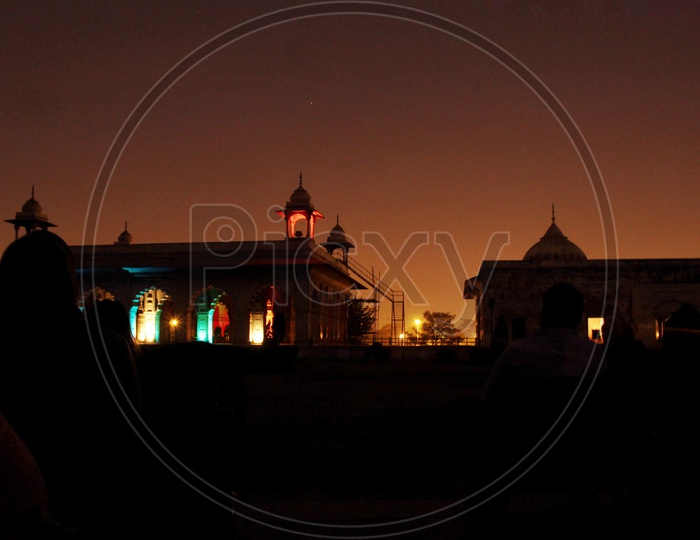 Image of Night View of Red Fort-QV040353-Picxy