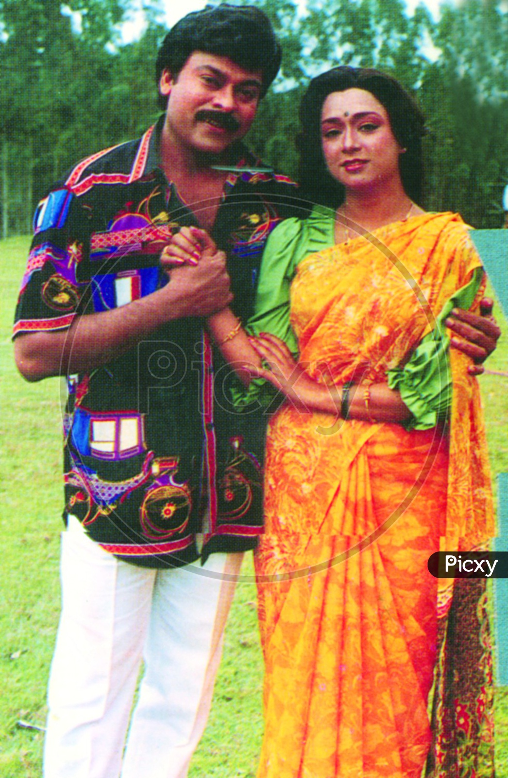 Image of Chiranjeevi with his first heroine Reshma Rai who worked in ...