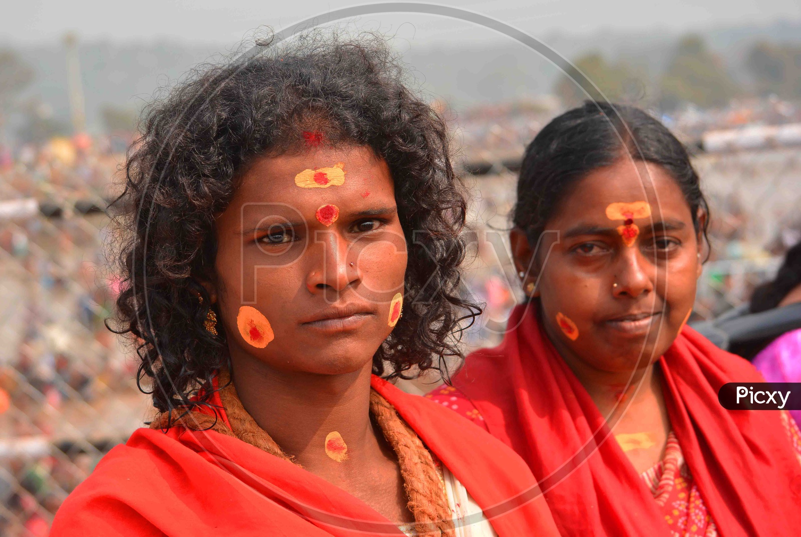 Image of Devotees at Sammakka Saralamma Jatara or Medaram Jatara ...