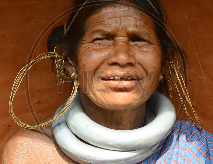 Image of Tribal Woman with Ear Piercings-HZ448590-Picxy