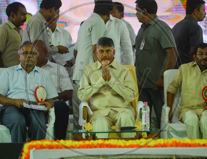 Image of Chief Minister Chandra Babu Naidu at Zero Budget Nature Farming (ZBNF) farmers meet ...
