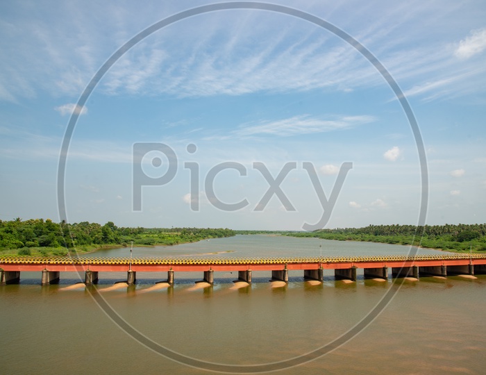 Image of Penumudi - Puligadda Bridge, Andhra Pradesh, India on River ...