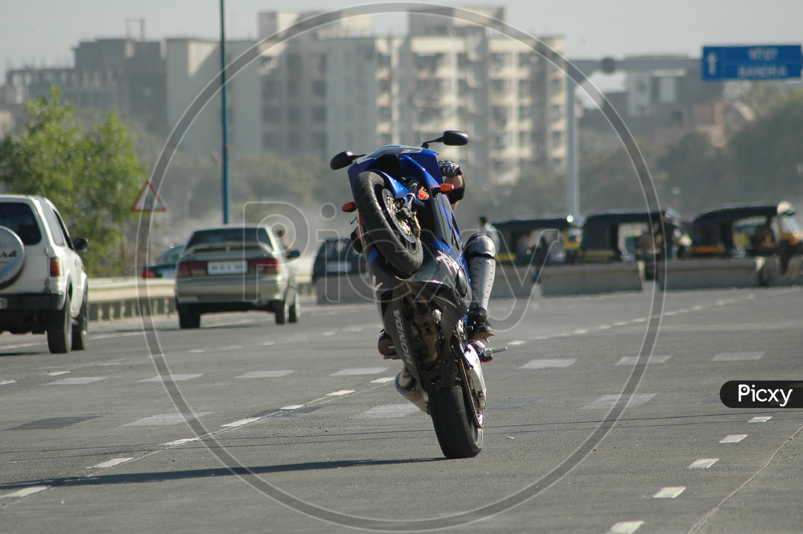 Image of Bike Stunts Performing By a Professional for Telugu Movie ...