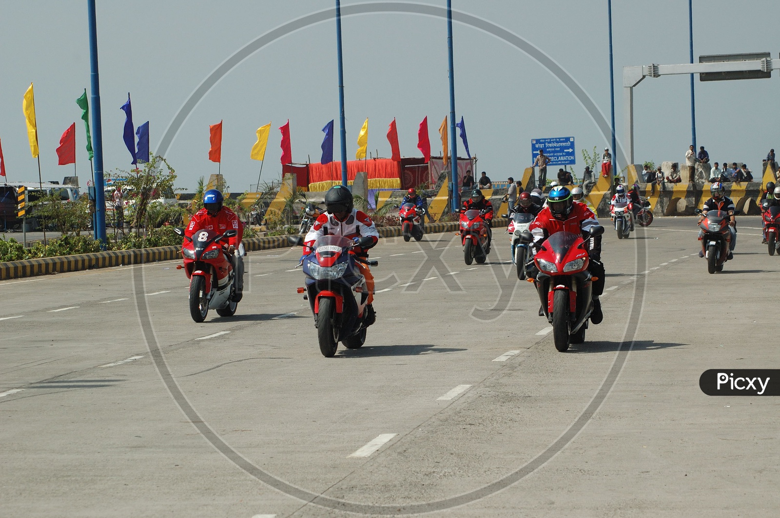 Image of Bike Race Sequence Shot in a Movie With Trendy Bikes-HK421400 ...