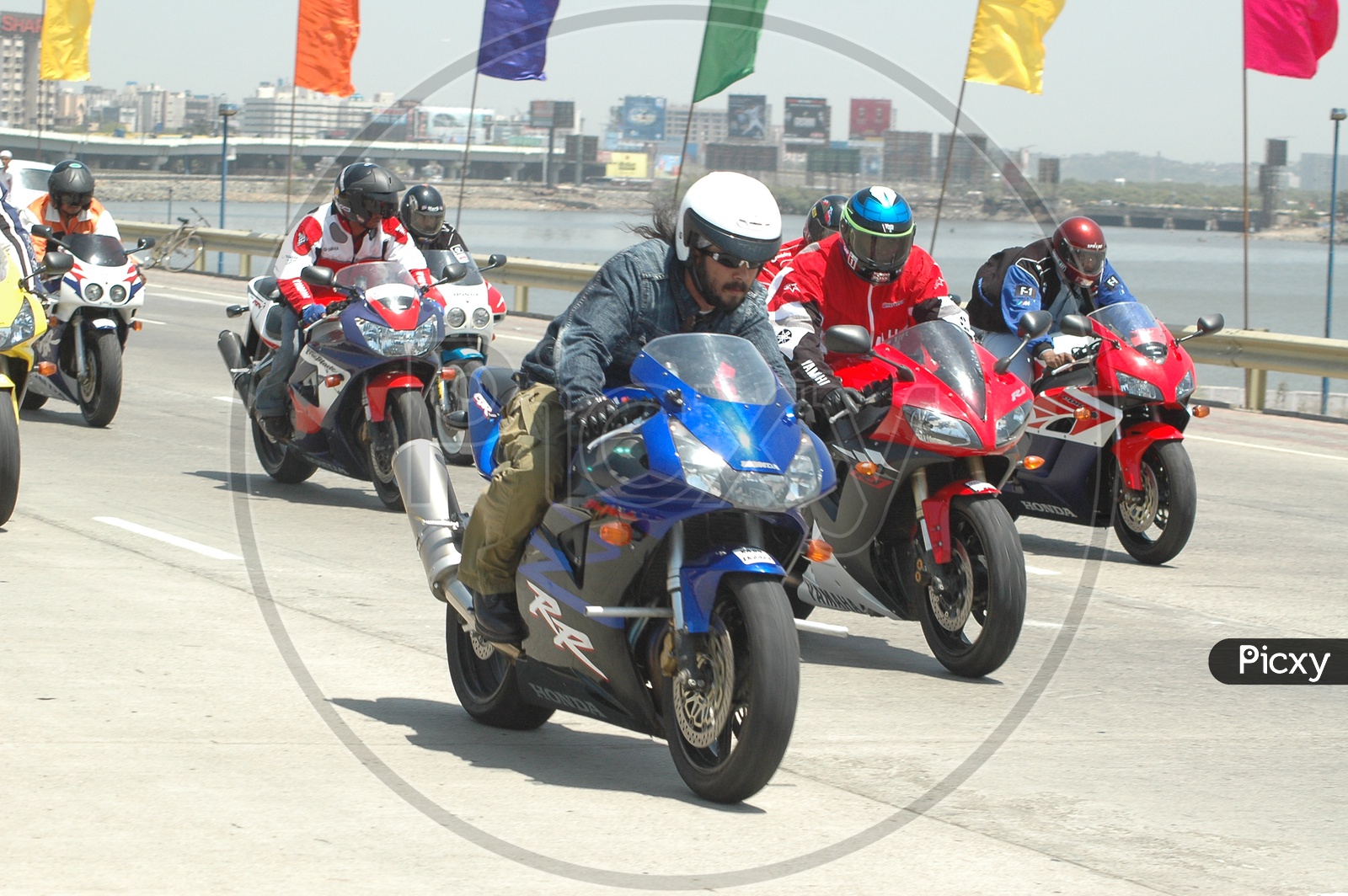 Image of Bike Race Sequence Shot in a Movie With Trendy Bikes-SV688370 ...