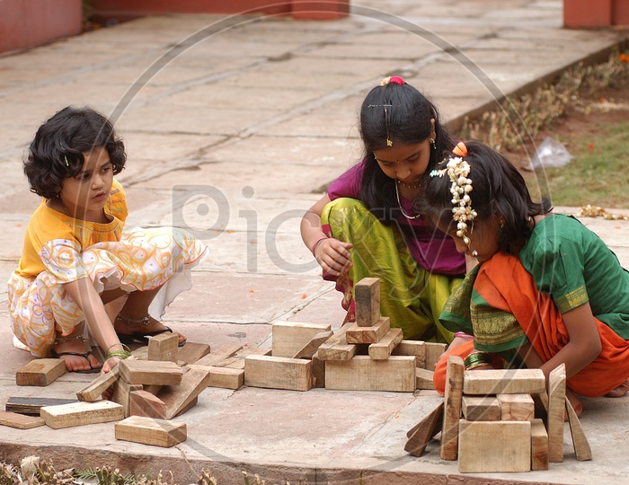 Image of Indian Girl Children In Traditional Dresses in a Movie ...