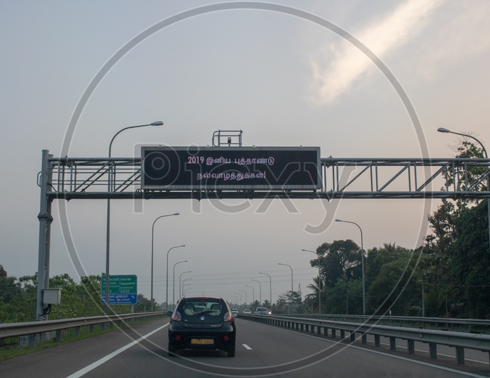 Image of Sign Board at entrance of Southern Expressway to Panadura and ...
