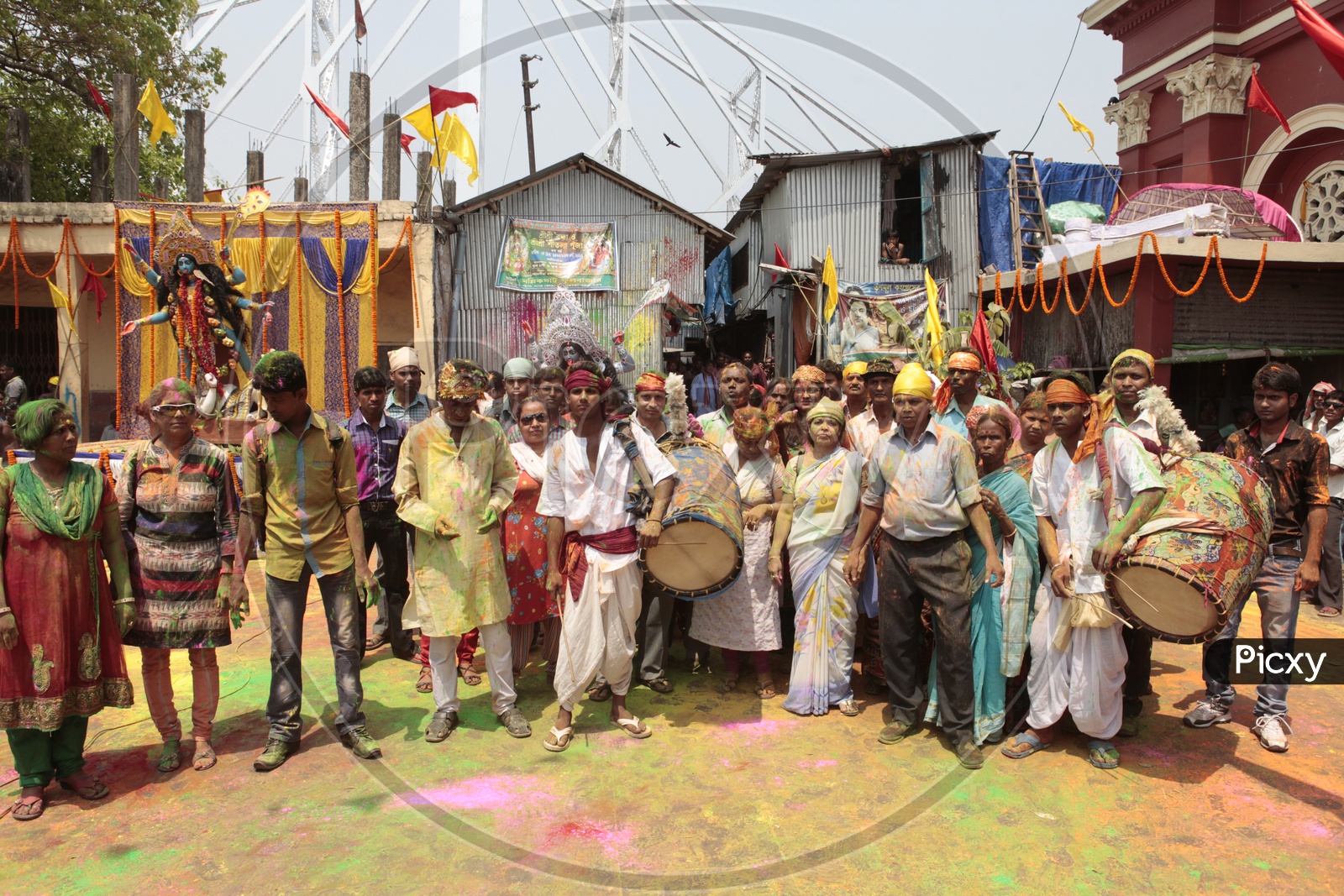 Image of Indian Hindu Devotees Celebrating Kaali maatha Visarjan in ...