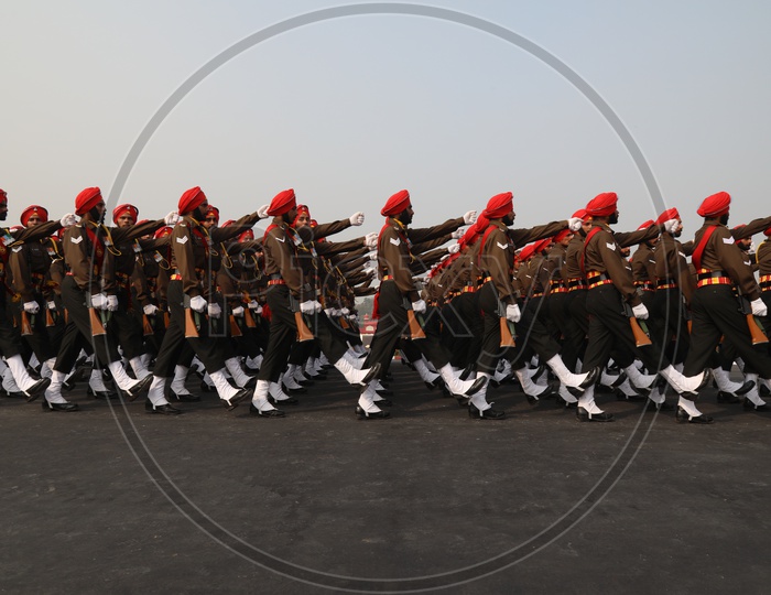 Image of Indian Army Soldiers Marching on Army Day Parade-TZ574427-Picxy