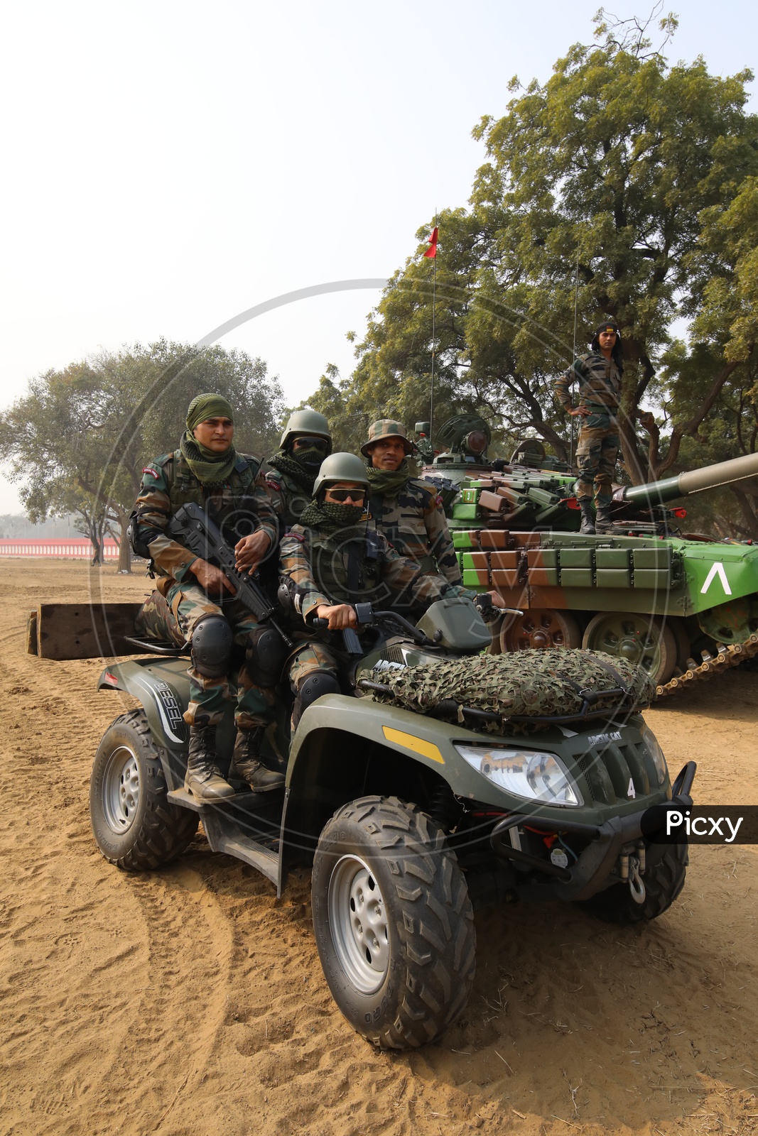 Image of Indian Army Soldiers on All Terrain Vehicle-VW763289-Picxy