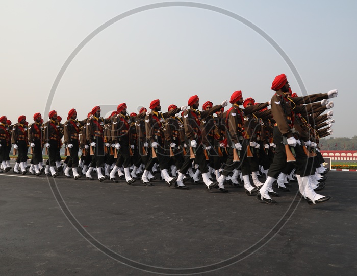 Image of Indian Army Soldiers Marching on Army Day Parade-TZ574427-Picxy
