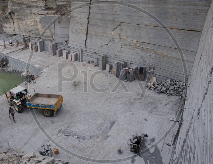 Image of stone quarry. stone quarry workers. stone quarry with ...