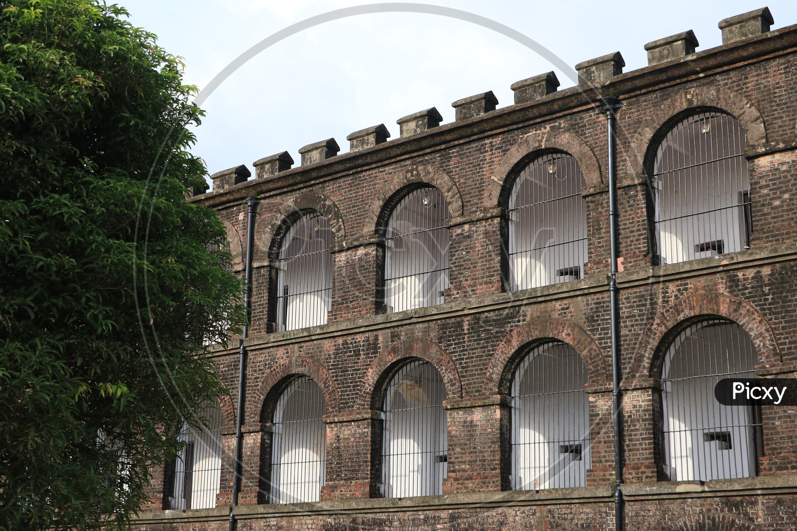 Image of Architecture Of Andaman jail / Prison With Prison Bars and ...