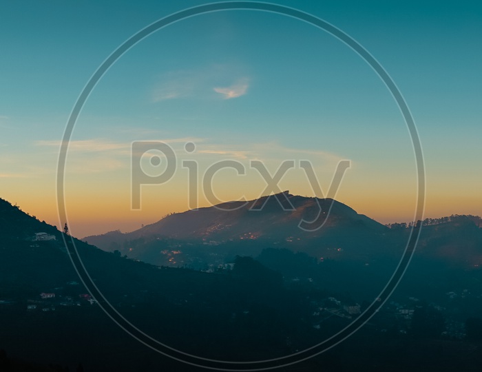 Image of A View Of Mountains And Valleys with Beautiful Sky in ...