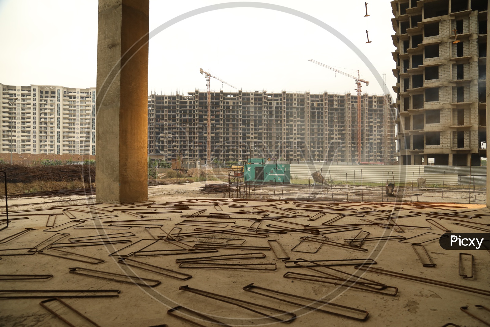 Image of Iron Bars Bend To Desired Shape in a Construction Site ...