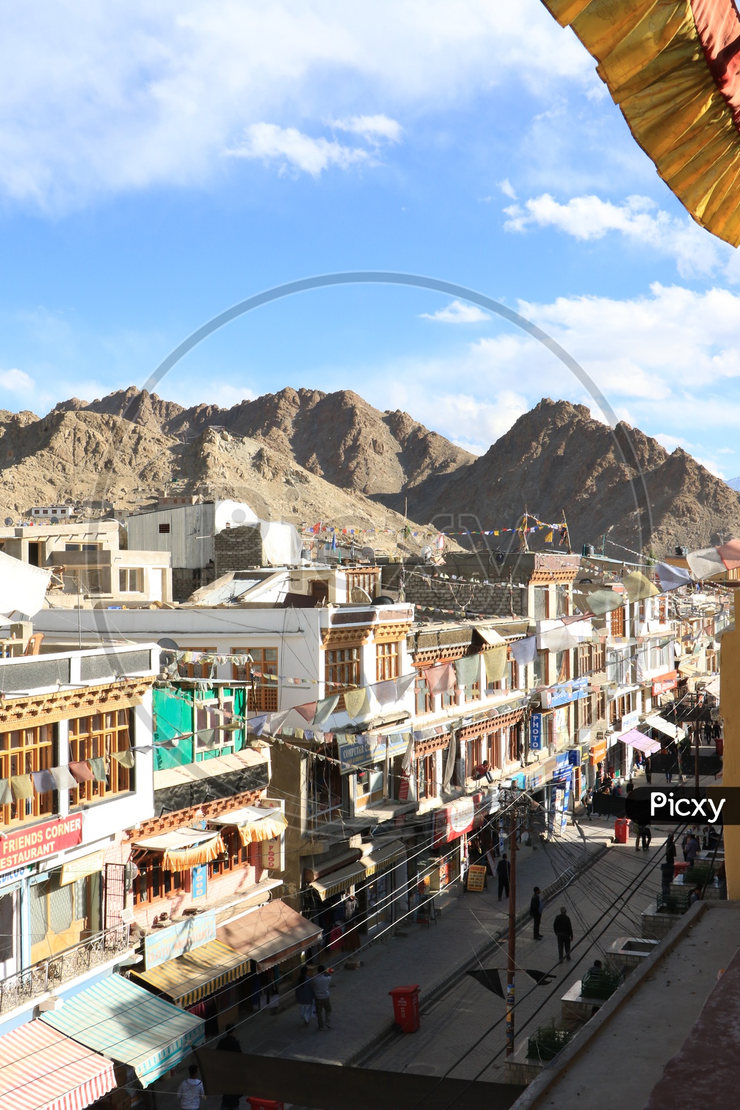 Image of Beautiful Landscape mountains of leh with leh village in the ...