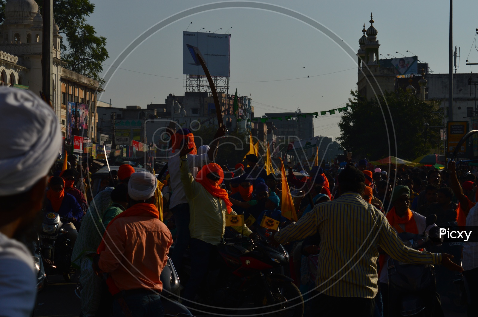 Image of Sikh People Hailing Slogans in a Bike Rally-XG546012-Picxy