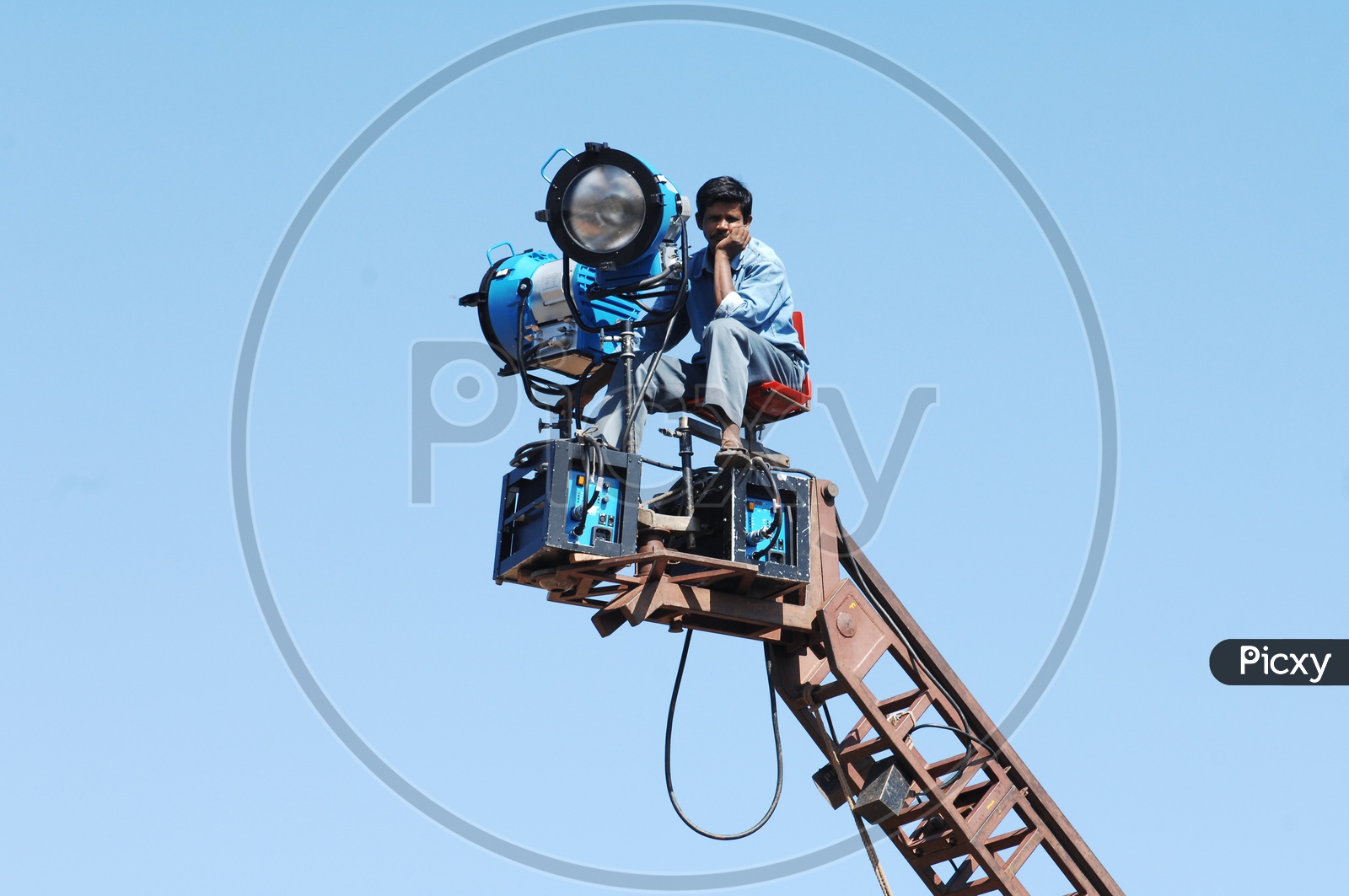 Image of Indian Man at work - Movie Workers. Film makers-PR280851-Picxy