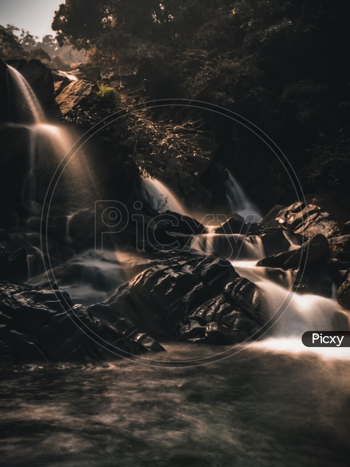 Image of Long exposure of Polluru Waterfalls-RB594497-Picxy