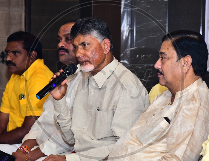 Image of Nara Chandrababu Naidu , AP State Former Chief Minister Speaking On Stage At TDP MLA's ...