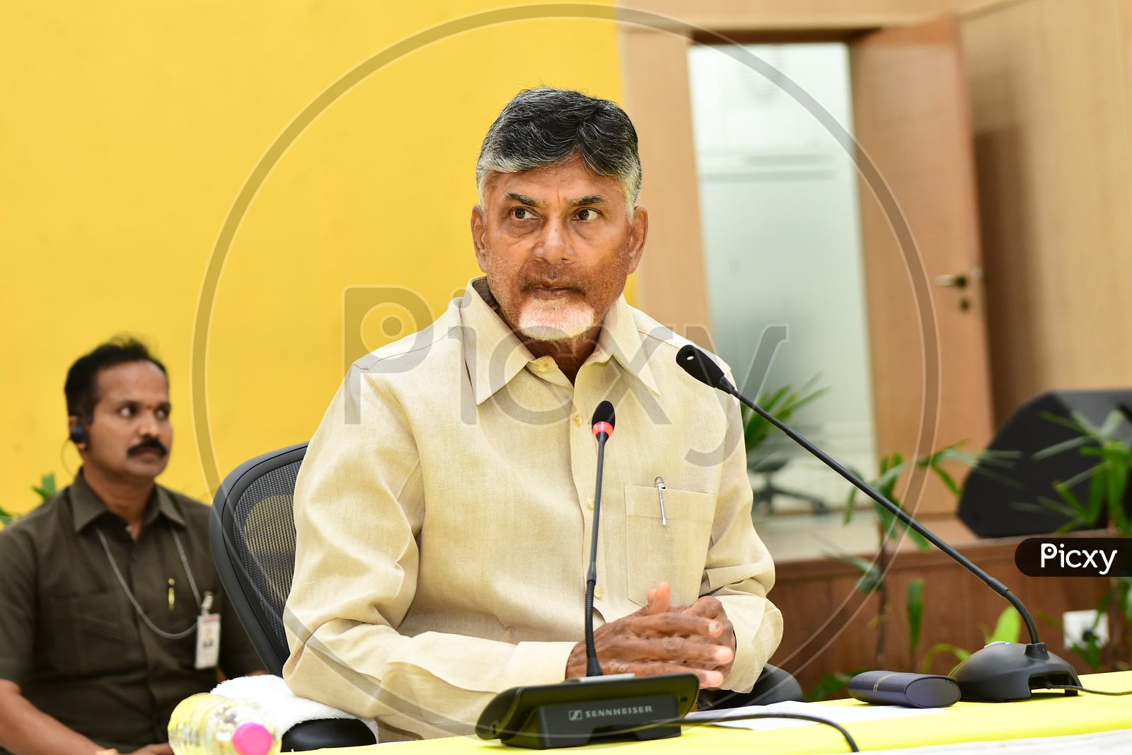 Image of Former AP Chief Minister Chandra Babu Naidu speaking during a conference-YM505517-Picxy