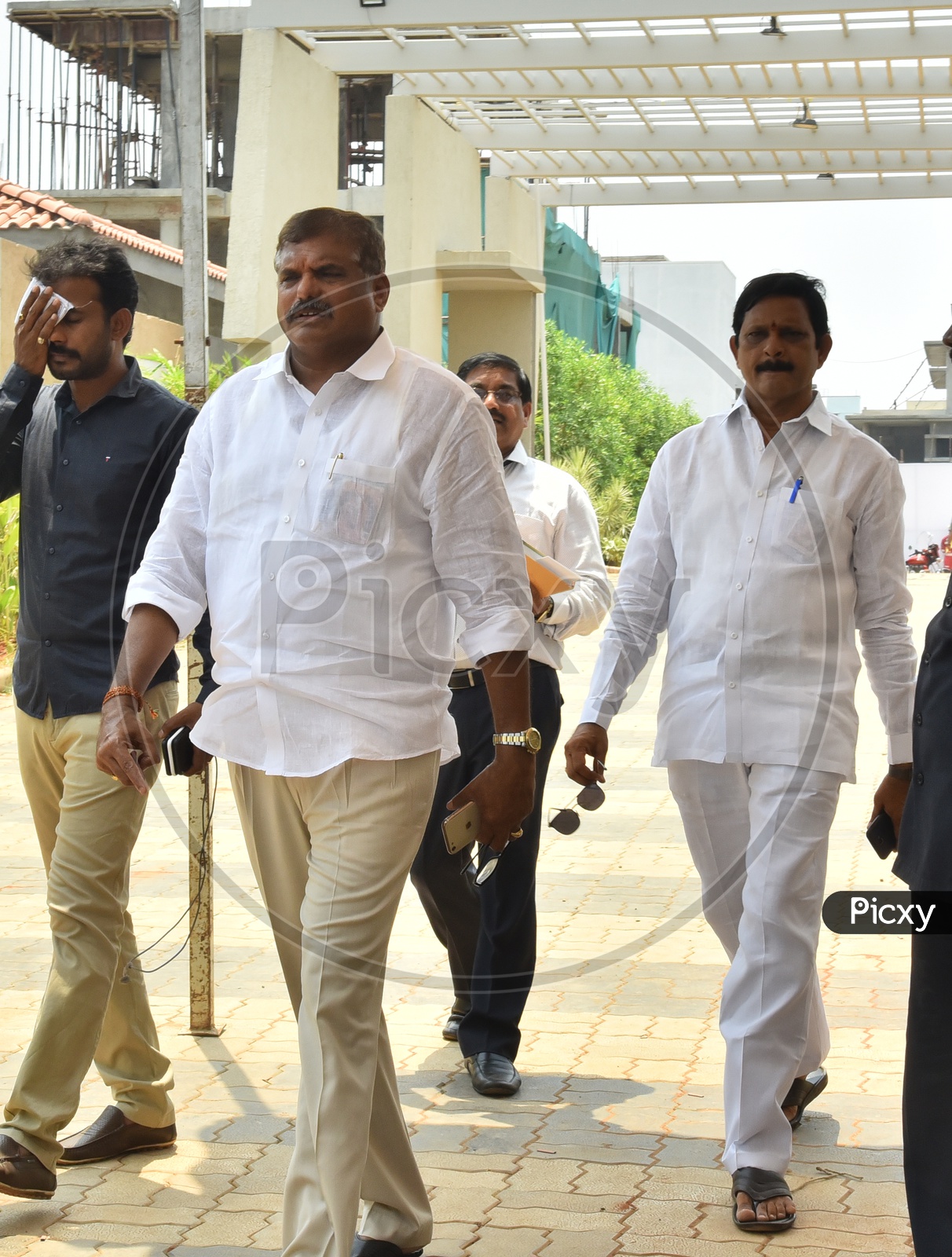 Image of Botcha Satyanarayana during the AP CM visit to Tadepalli ...