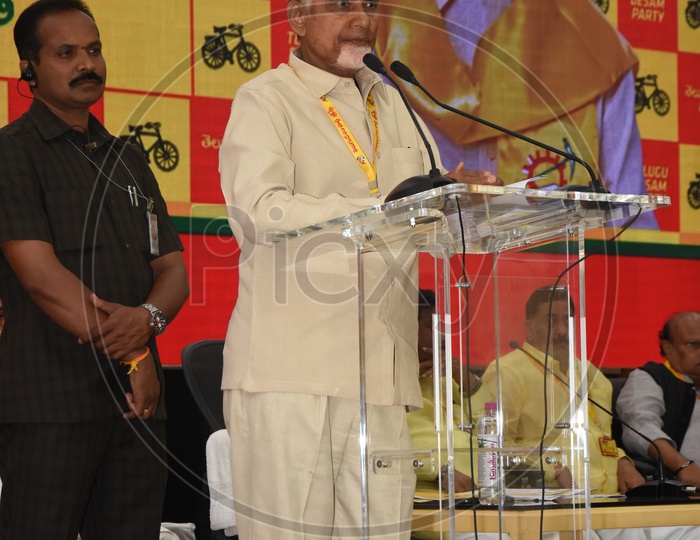Image of Nara Chandra babu Naidu At TDP Working Committee Meeting In ...