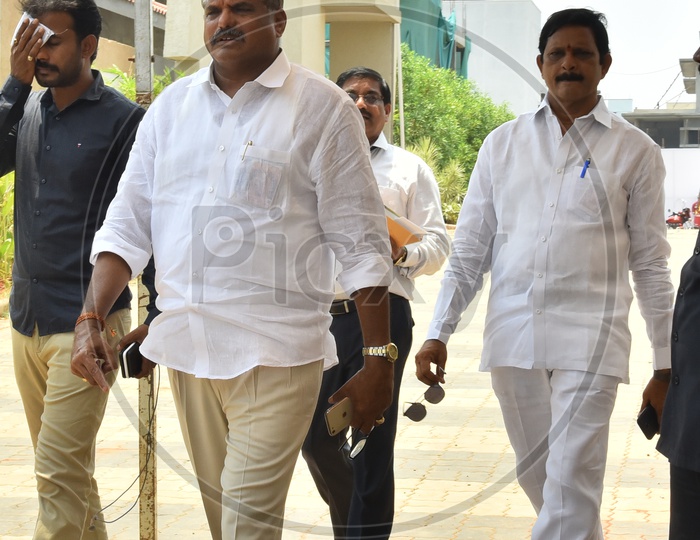 Image of Botcha Satyanarayana during the AP CM visit to Tadepalli ...