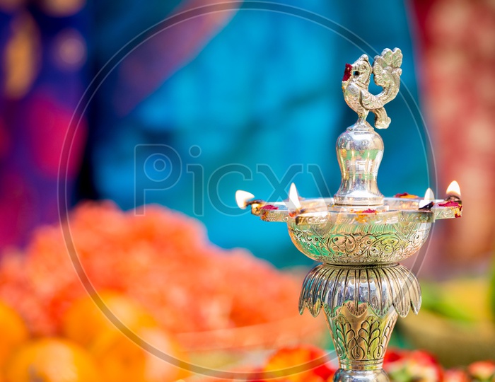 Image of Brass Dia Stands At Hindu Weddings In India-YA407602-Picxy