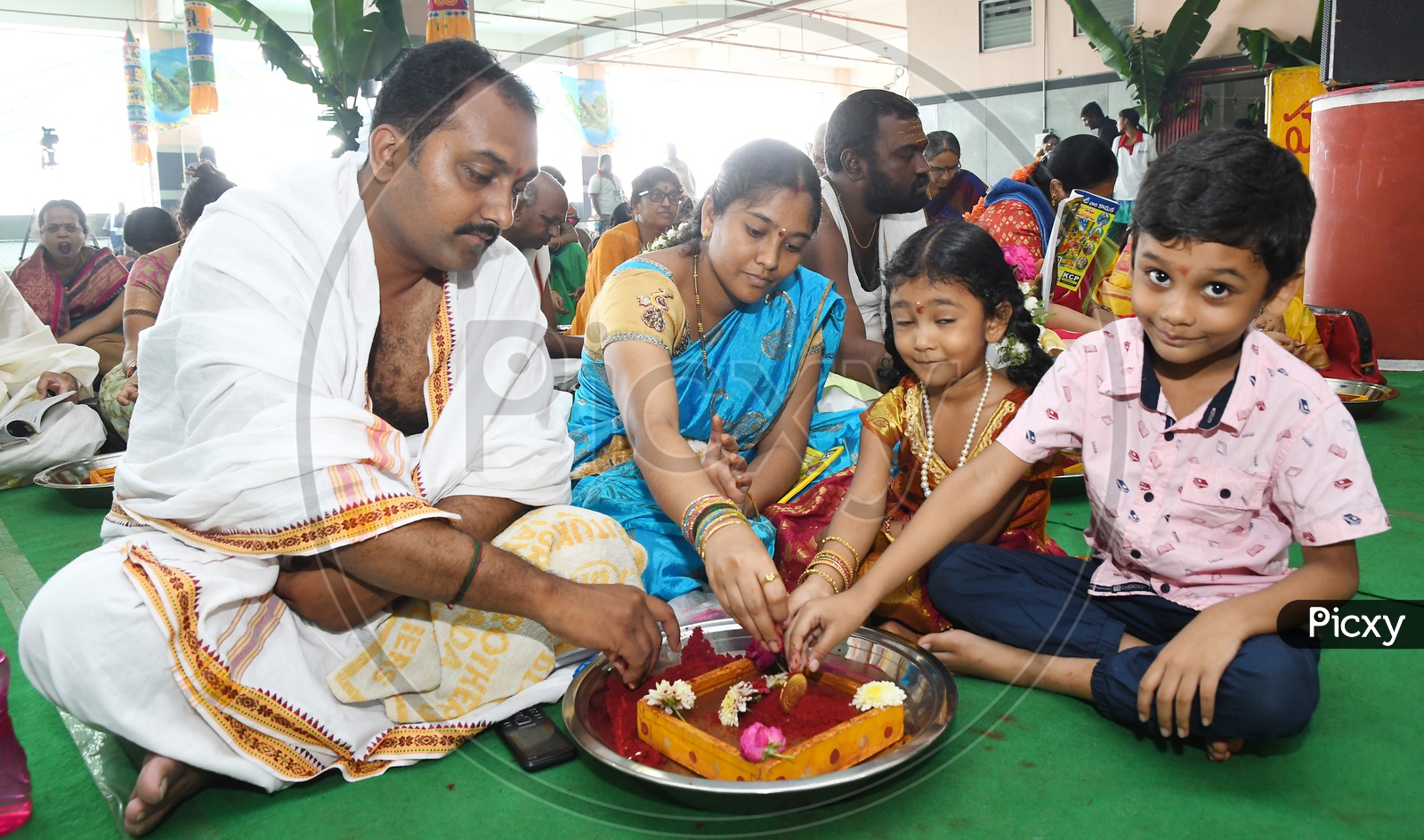 Image of Devotees Performing Laksha Kumkum Archana Pooja at Kanaka ...