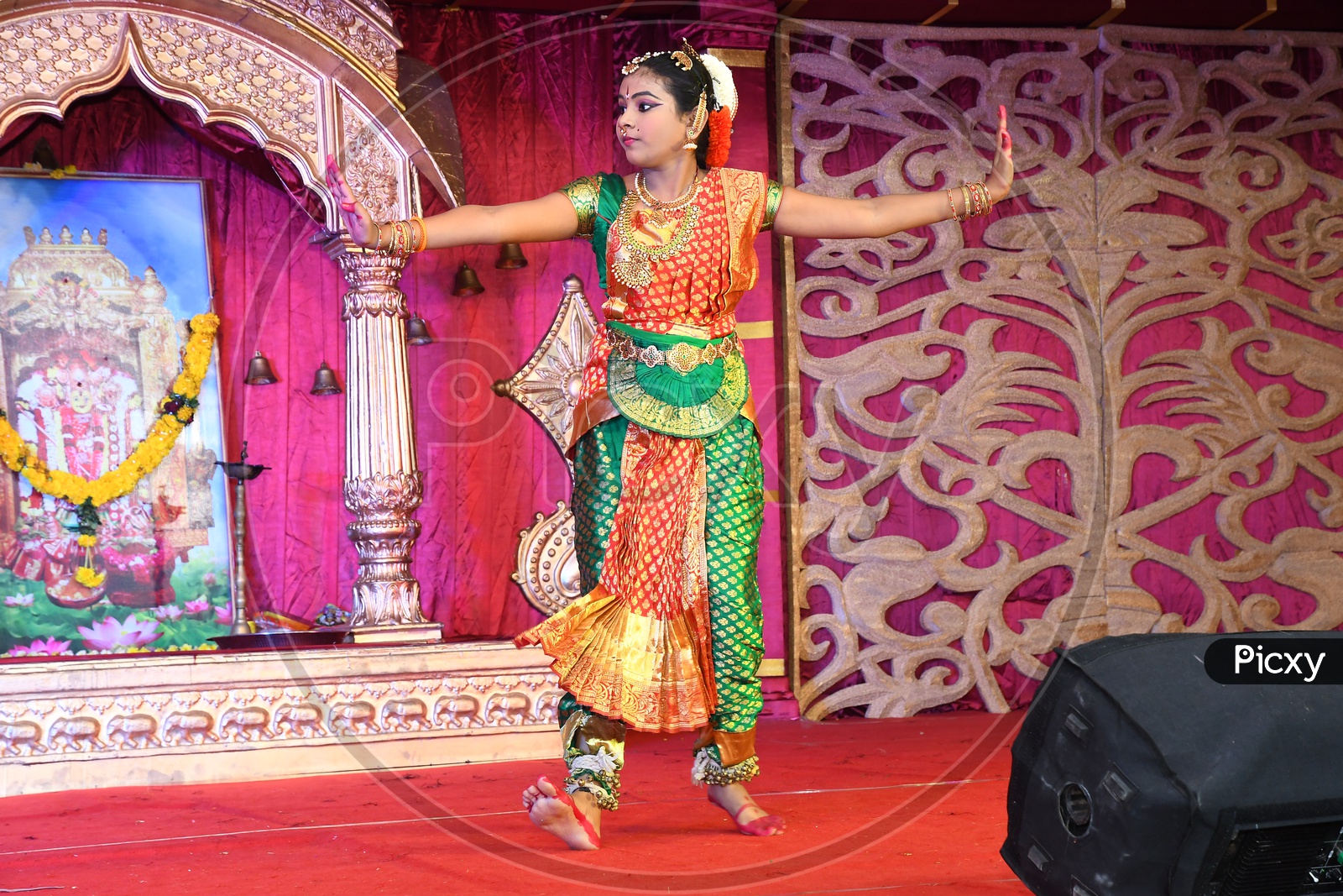 Image of Indian Professional Traditional Bharathanatyam Dancer Dancing ...