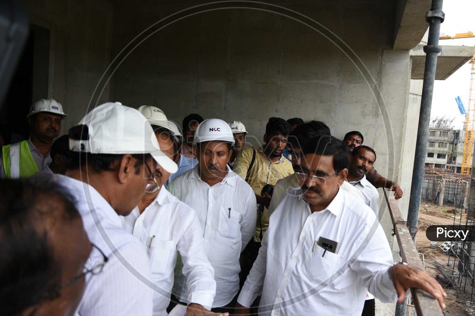 Image of Former AP Minister P Narayana inspecting Capital City ...